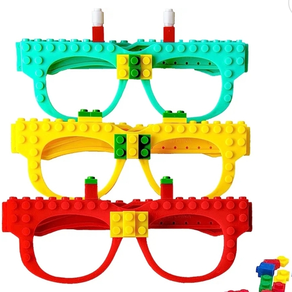 building legos | Toys | 7 Diy Building Bricks Glasses 3 Colorplastic ...